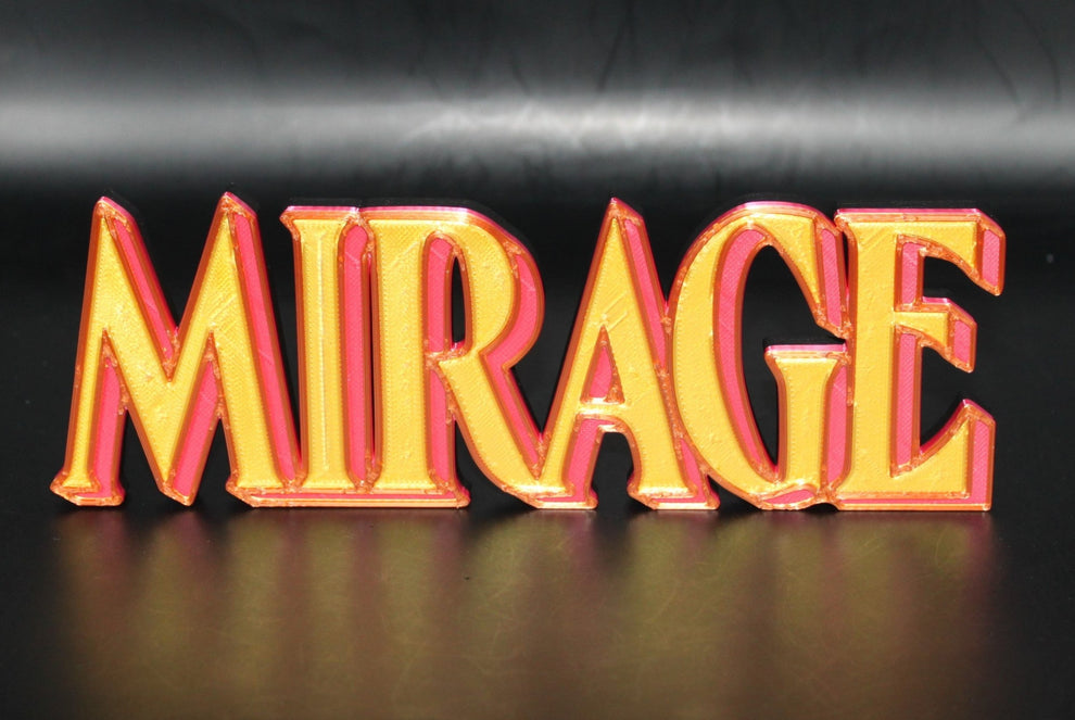 Mirage 3D printed Logo Sign Wall Desk Shelf Art – WindyCity3D