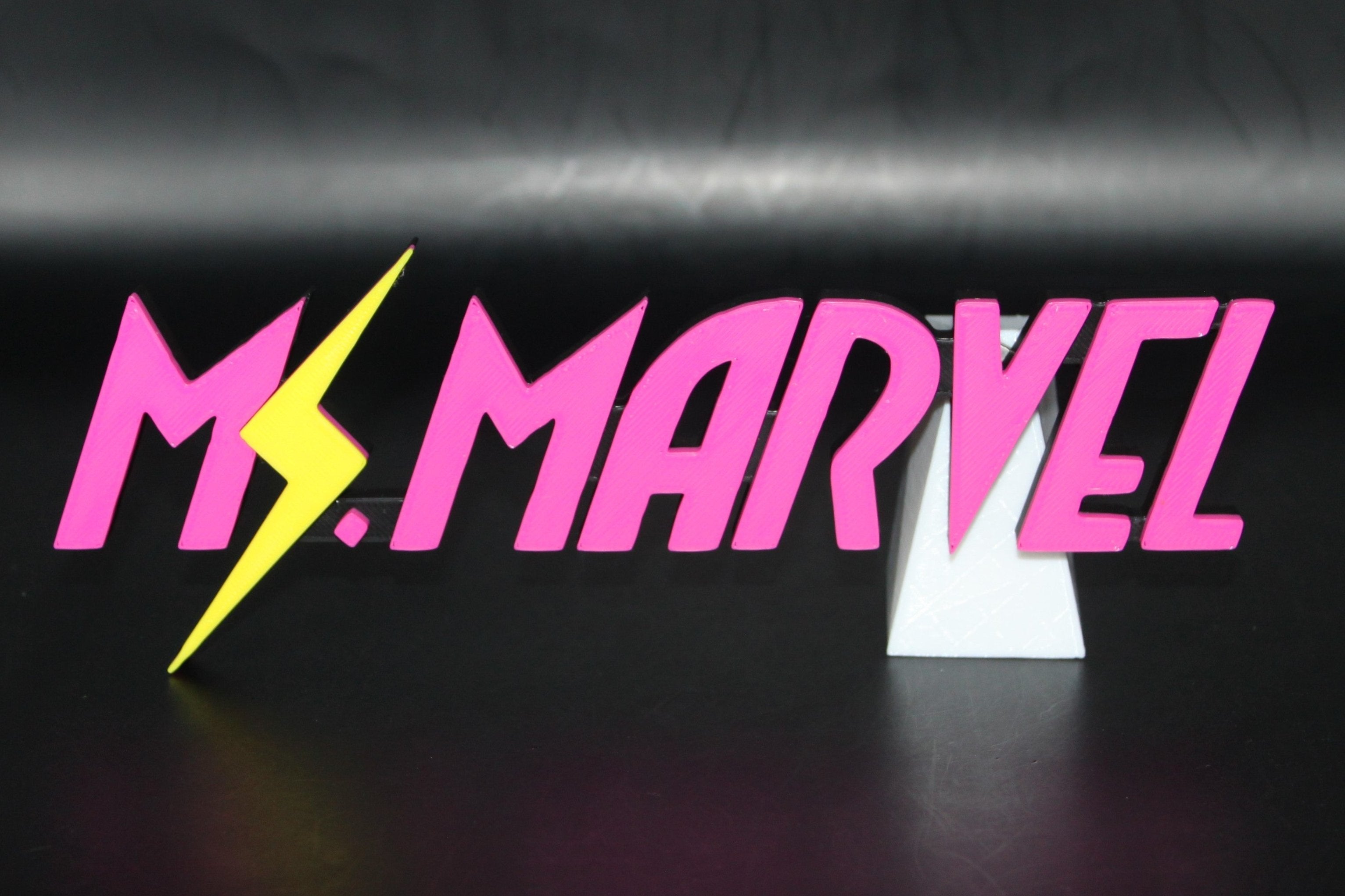 Ms. Marvel 3D printed Logo Sign Wall Desk Shelf Art – WindyCity3D