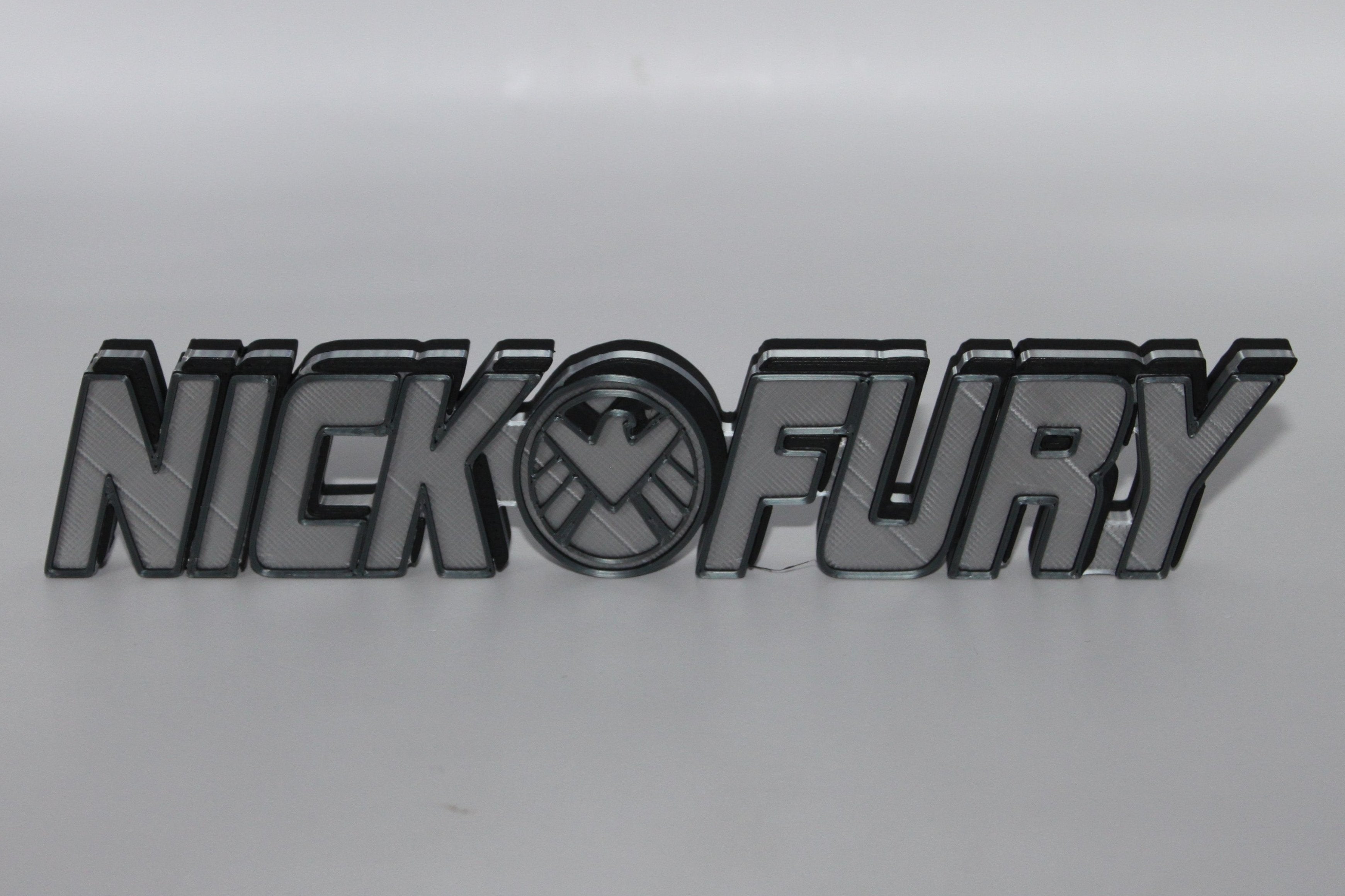 Nick Fury 3D printed Logo Sign Wall Desk Shelf Art – WindyCity3D