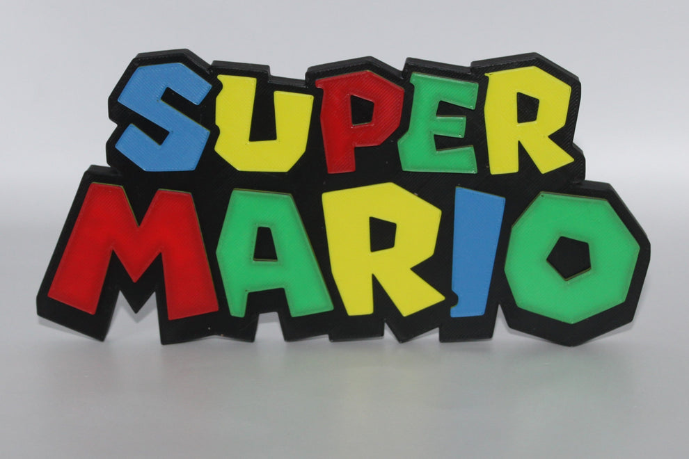 Super Mario 3D printed Logo Sign Wall Desk Shelf Art – WindyCity3D
