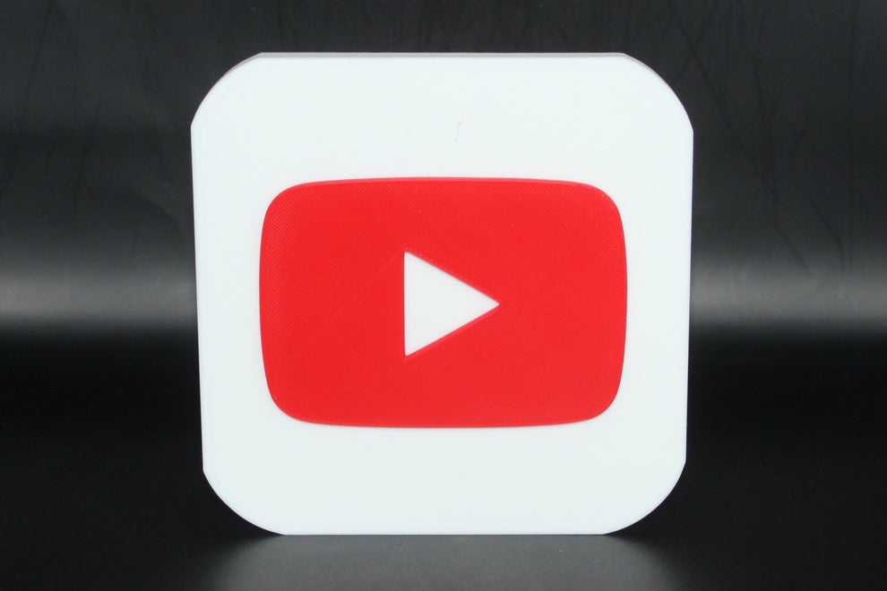 Youtube 3D printed Logo Sign Wall Desk Shelf Art – WindyCity3D