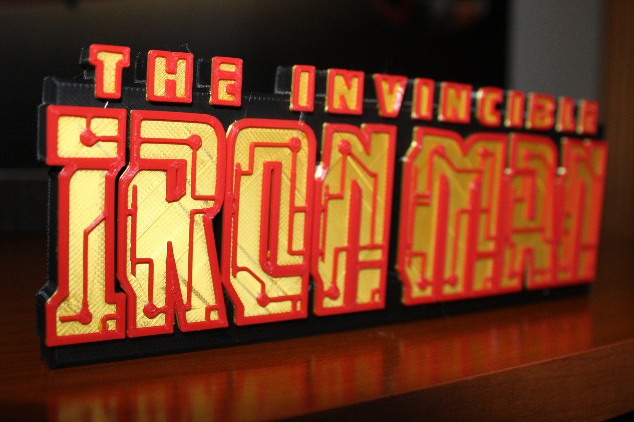 Iron Man 3D printed Logo Sign Wall Desk Shelf Art – WindyCity3D