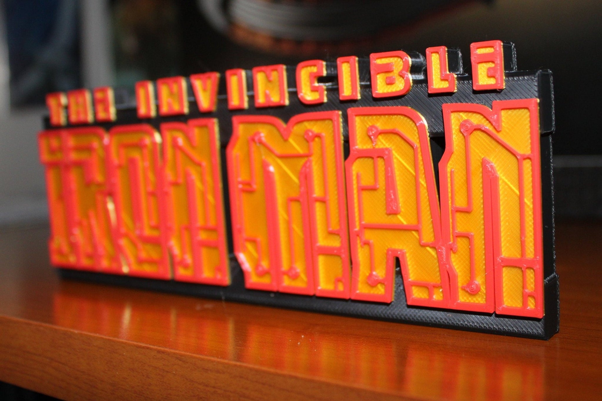Iron Man 3D printed Logo Sign Wall Desk Shelf Art – WindyCity3D