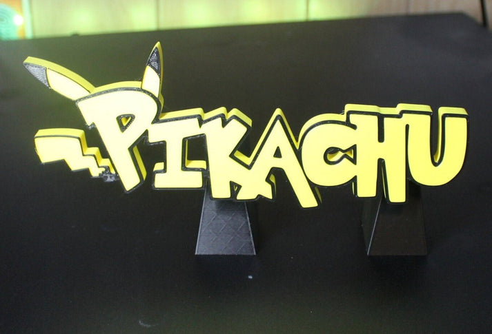 Pikachu 3D printed Logo Sign Wall Desk Shelf Art – WindyCity3D