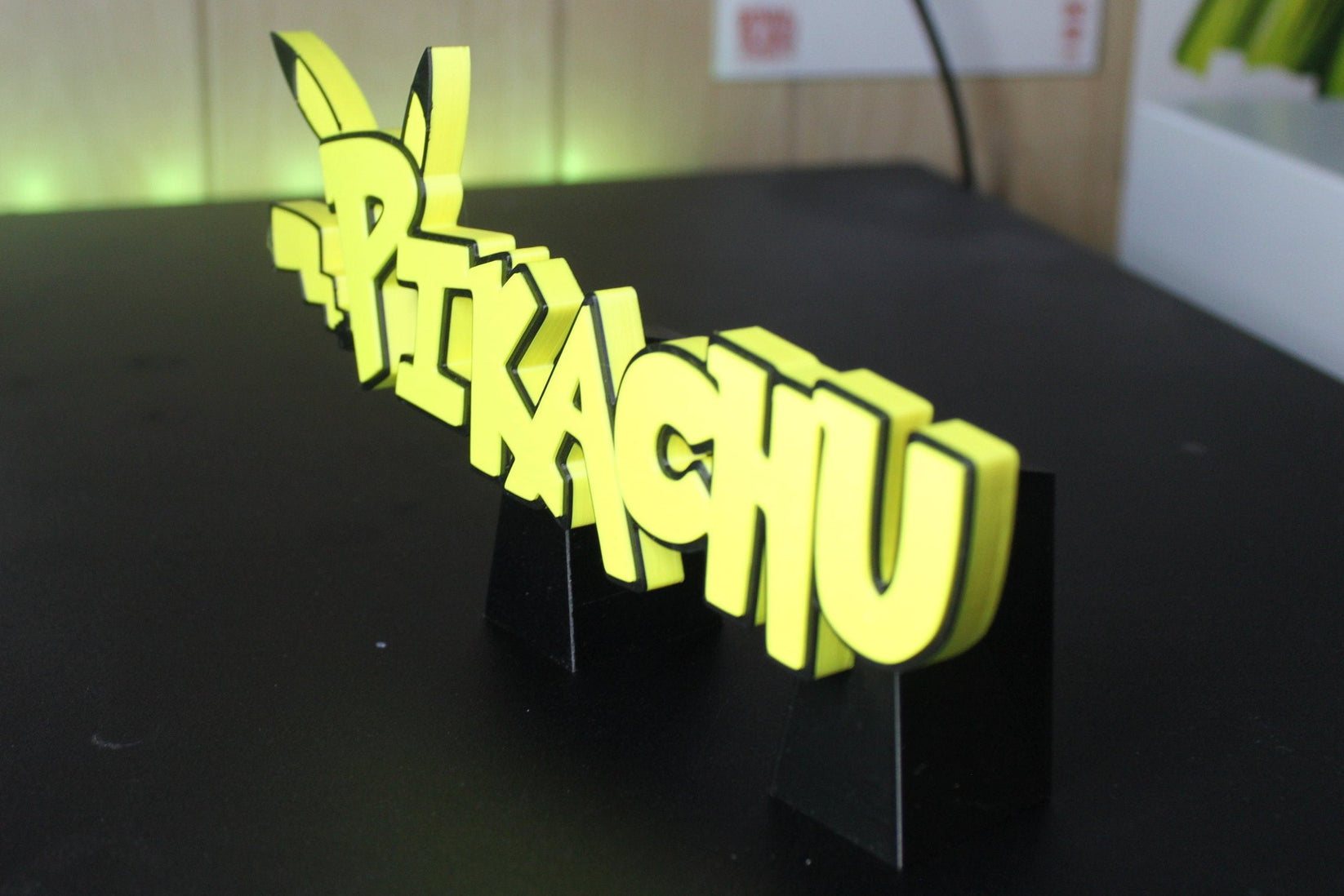 Pikachu 3D printed Logo Sign Wall Desk Shelf Art – WindyCity3D