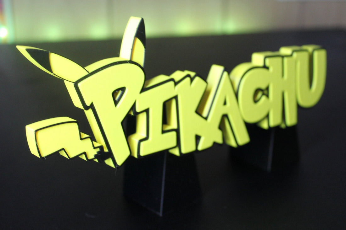 Pikachu 3D printed Logo Sign Wall Desk Shelf Art – WindyCity3D
