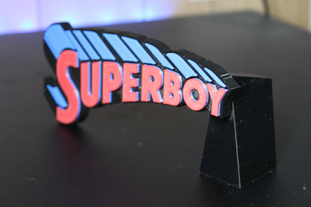 Superboy 3D printed Logo Sign Wall Desk Shelf Art – WindyCity3D