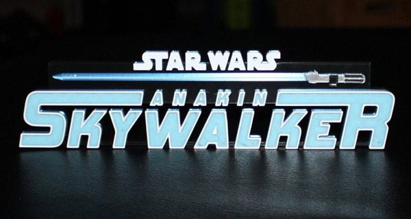 Anakin Skywalker with Lightsaber 3D printed Logo Sign Wall Desk Shelf ...
