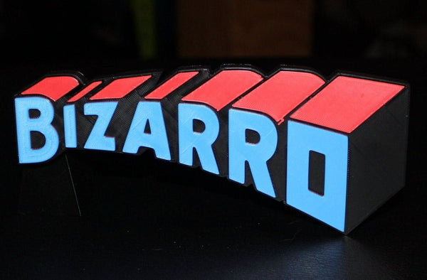 Bizarro 3D printed Logo Sign Wall Desk Shelf Art – WindyCity3D