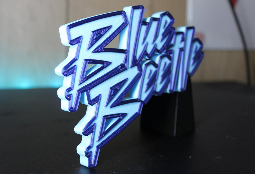 Blue Beetle 3D printed Logo Sign Wall Desk Shelf Art – WindyCity3D