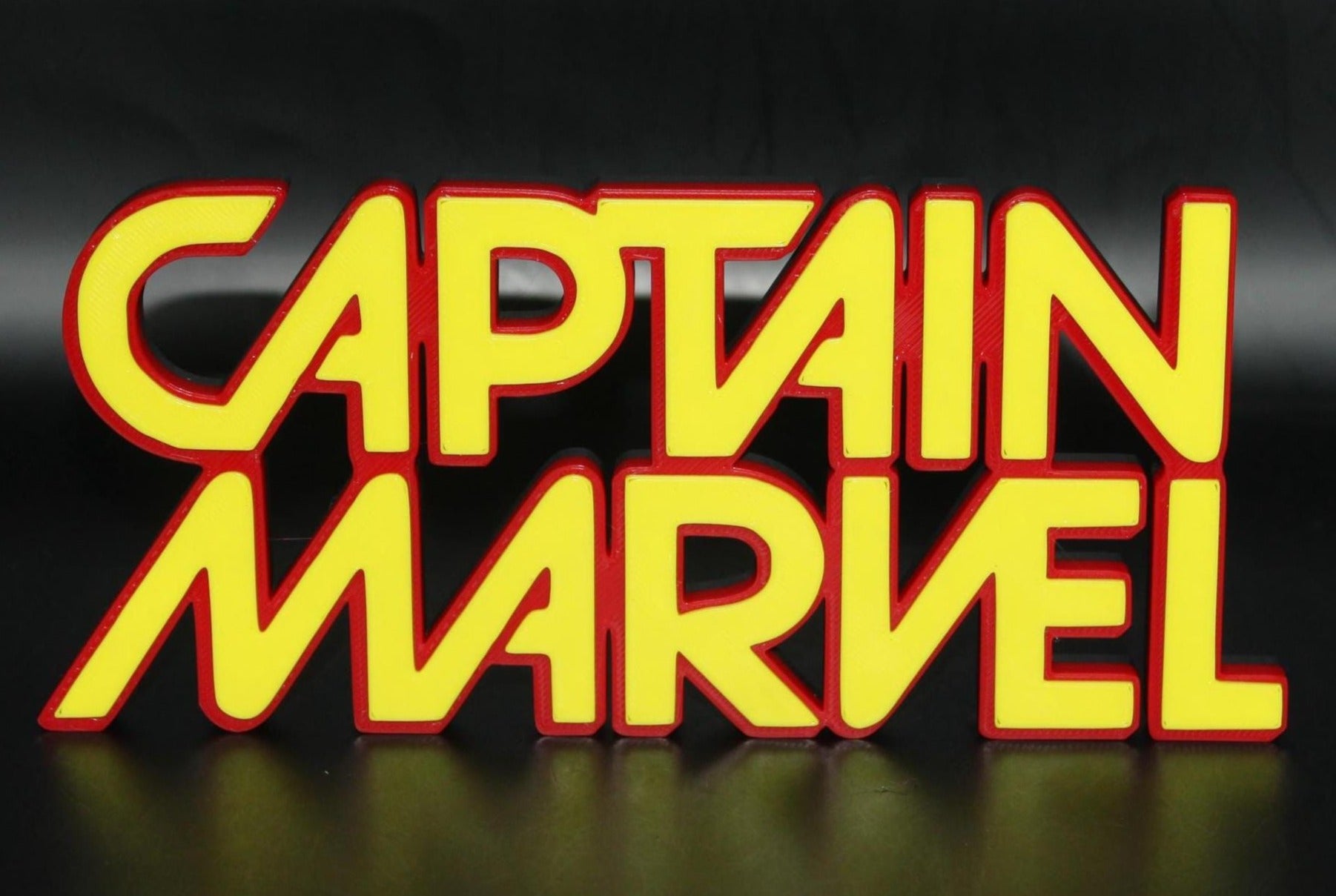 Captain Marvel 3D printed Logo Sign Wall Desk Shelf Art – WindyCity3D